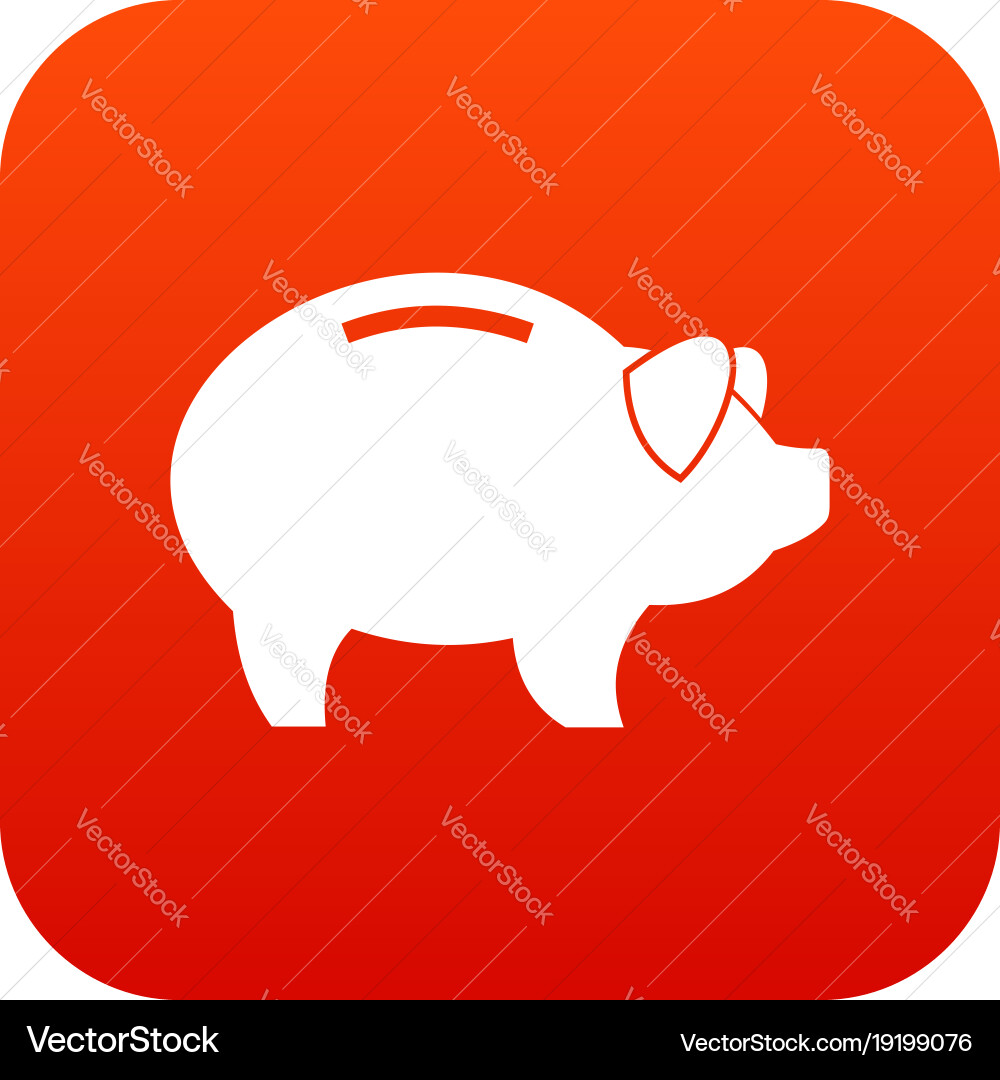 Piggy Symbol digital rot Lizenzfreies Vektorbild