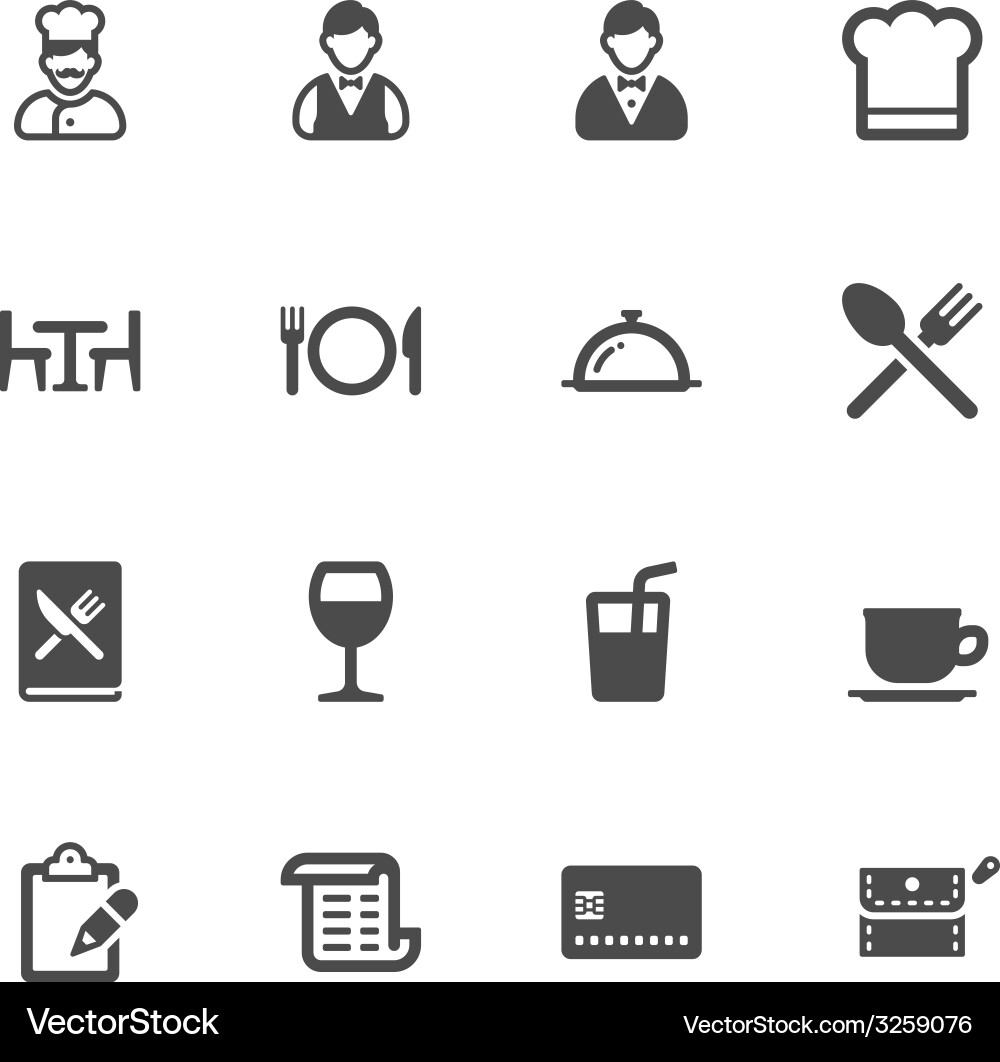 Restaurant icons Royalty Free Vector Image - VectorStock