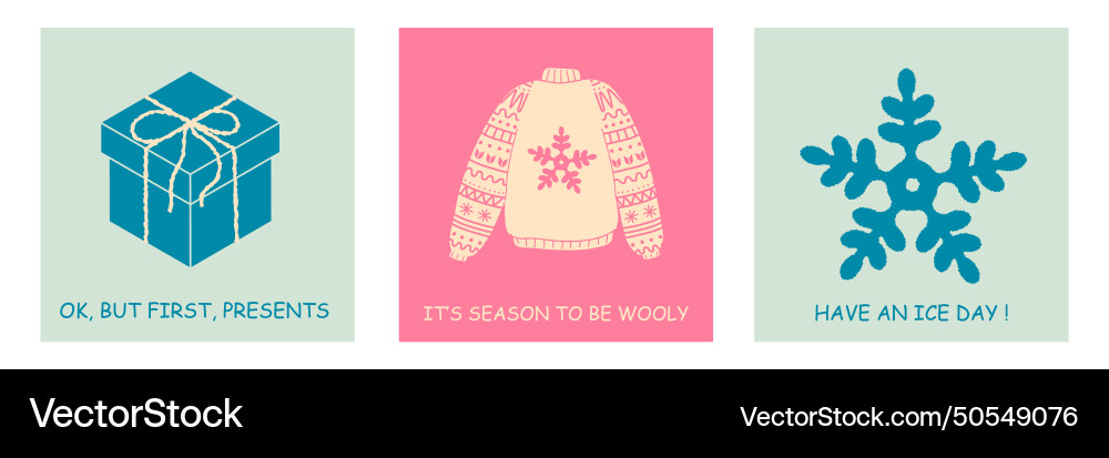 Retro style winter season greeting card merry Vector Image