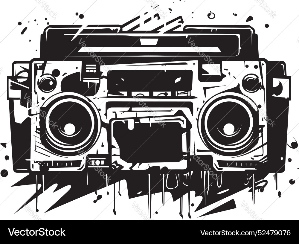 Sonic sensation mascot boombox beatbox bounce Vector Image