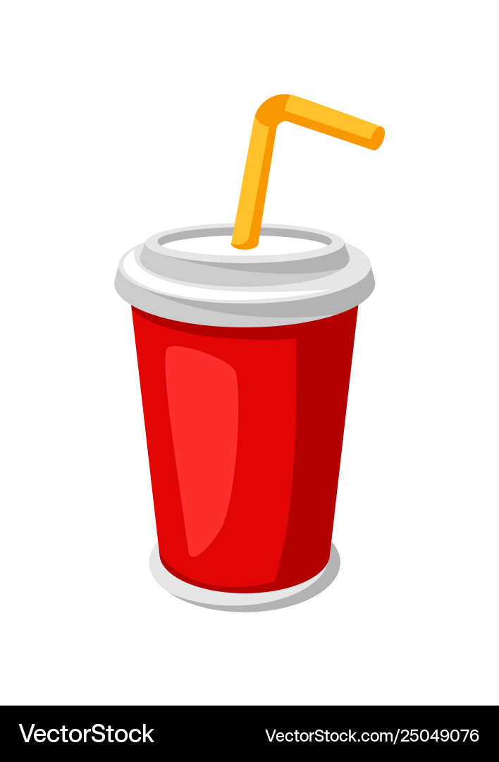 Stylized soda or cola in paper cup Royalty Free Vector Image