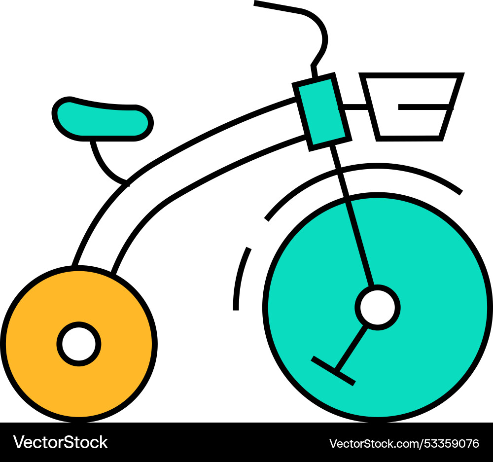 Tricycle for children icon color Royalty Free Vector Image