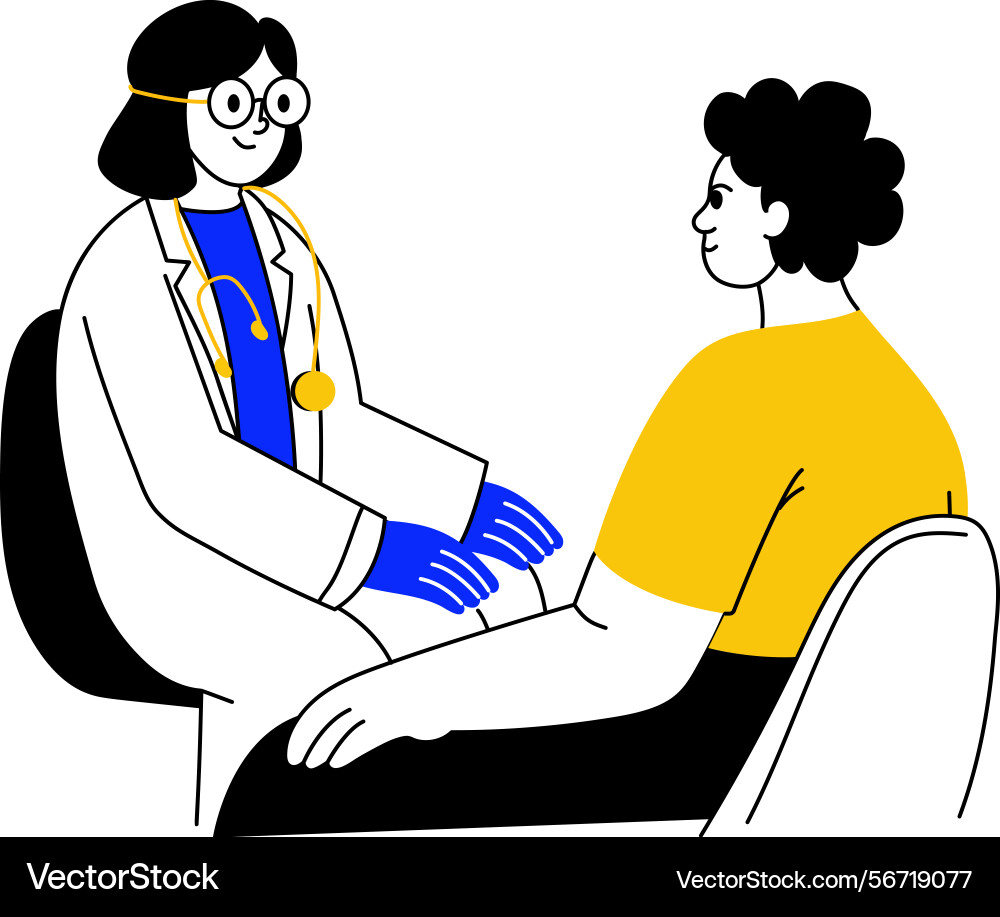 A sketchy showing doctor visit Royalty Free Vector Image