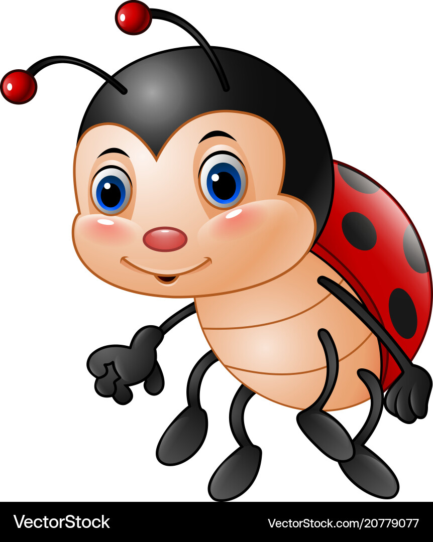 Cartoon funny ladybug Royalty Free Vector Image