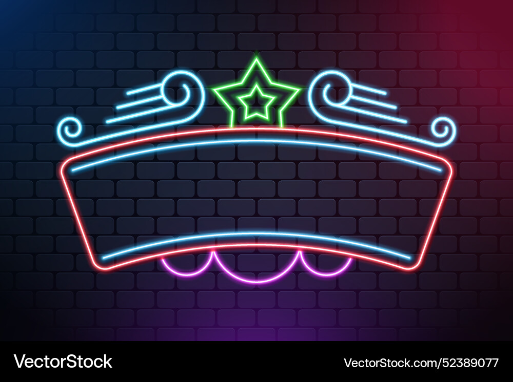 Colorful neon frame design Royalty Free Vector Image
