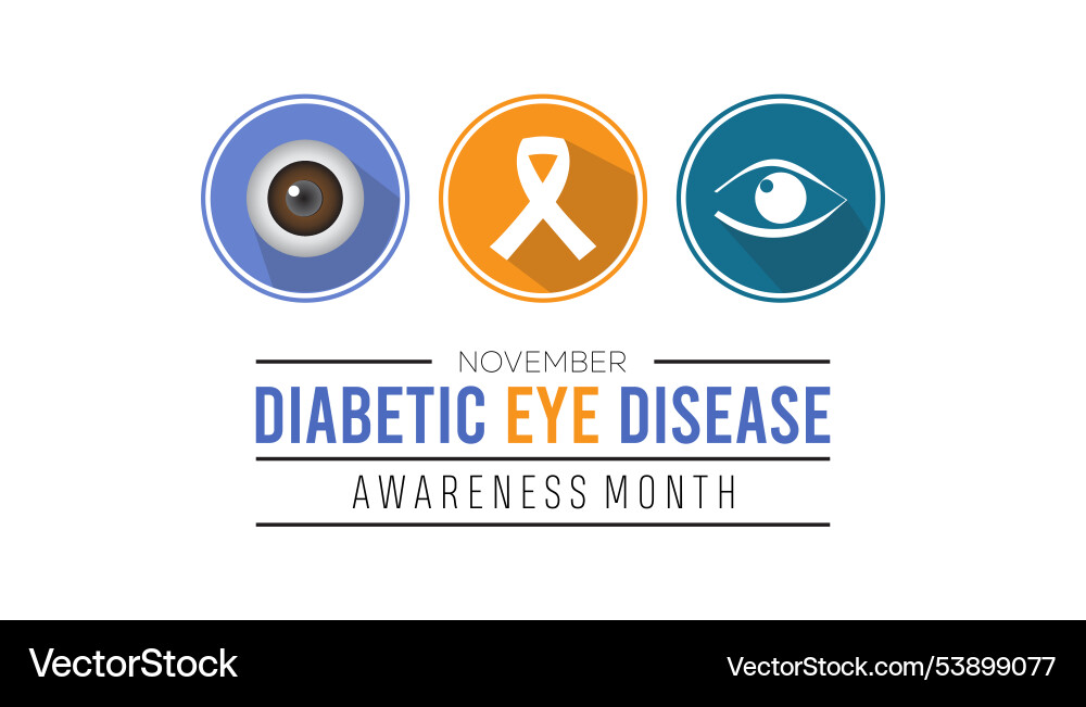 Diabetic eye disease awareness month Royalty Free Vector