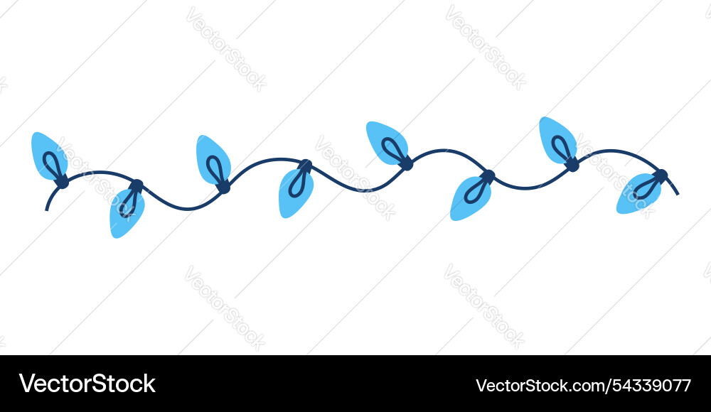 Hand drawn of blue christmas lights for creating Vector Image