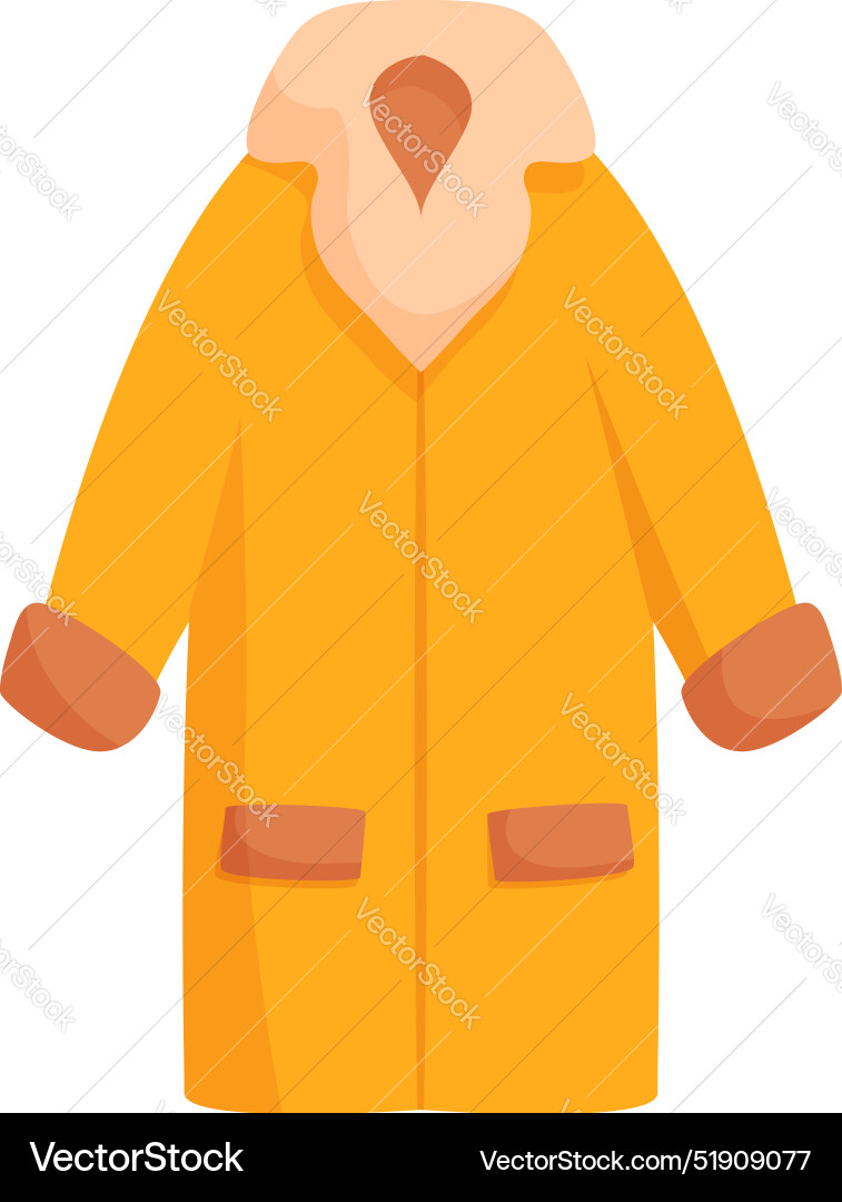 Yellow winter coat protecting from cold weather Vector Image