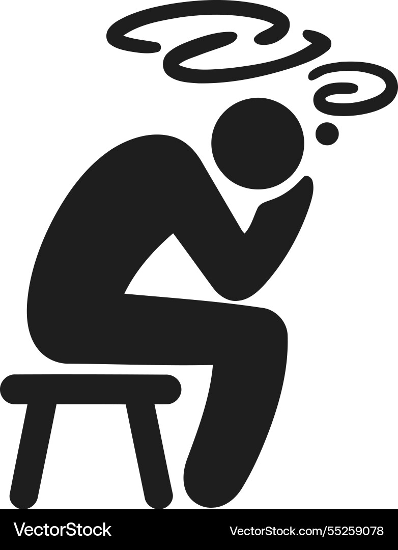 Depressed person icon Royalty Free Vector Image