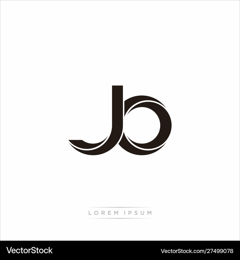 Jo initial letter split lowercase modern monogram Vector Image