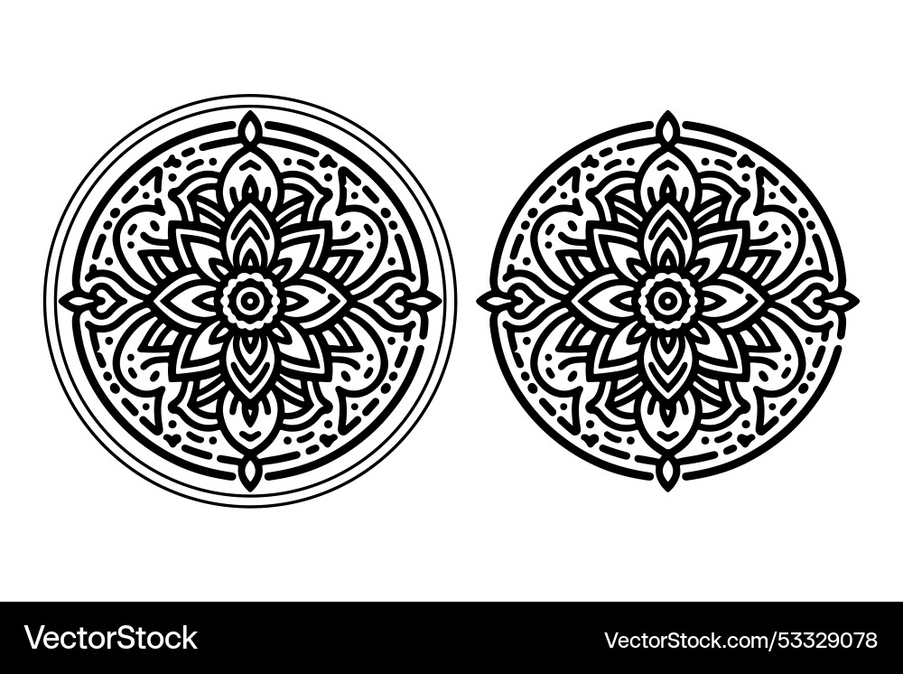 Outline rangoli icon isolated on white background Vector Image