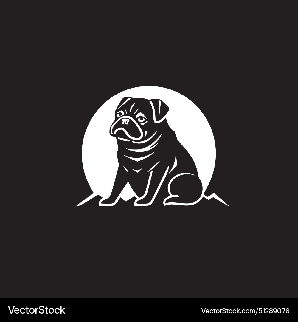 Pug - minimalist and flat logo Royalty Free Vector Image