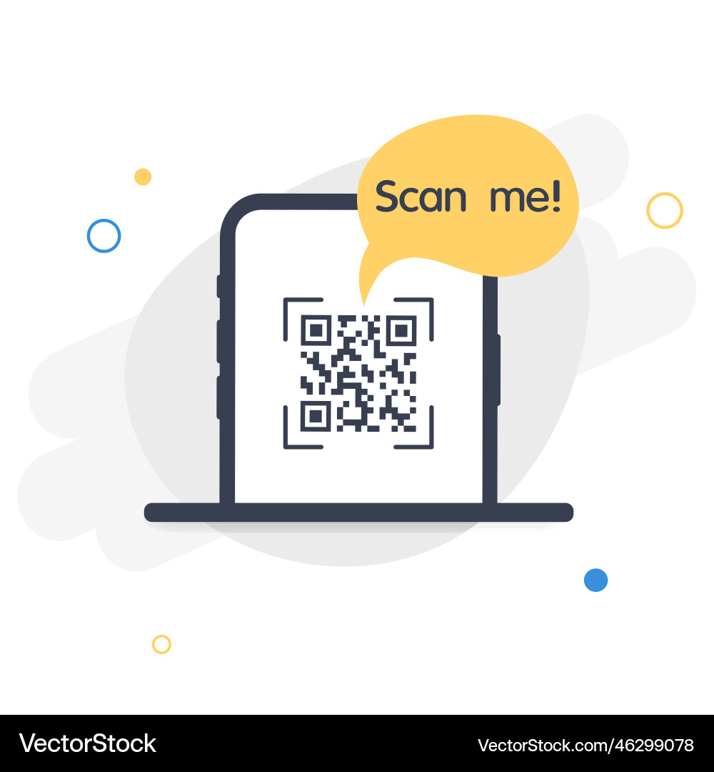 Qr code scan to smartphone for payment Royalty Free Vector