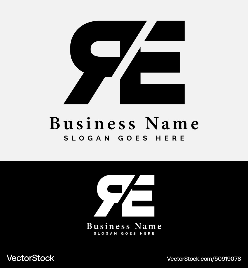 R e re letter logo alphabet initial icon Vector Image