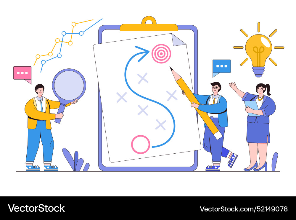 Strategic planning overcoming adversity Royalty Free Vector