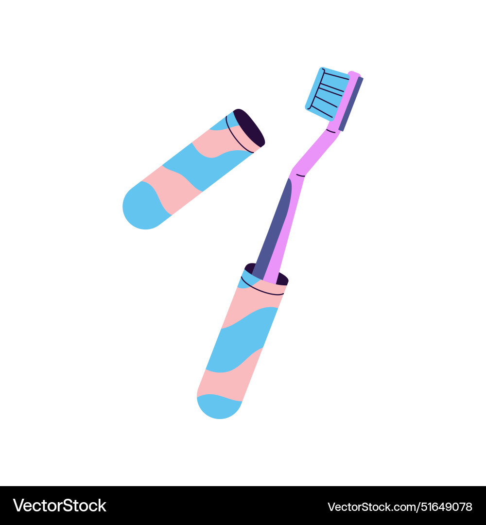 Toothbrush in colourful patterned case tooth Vector Image