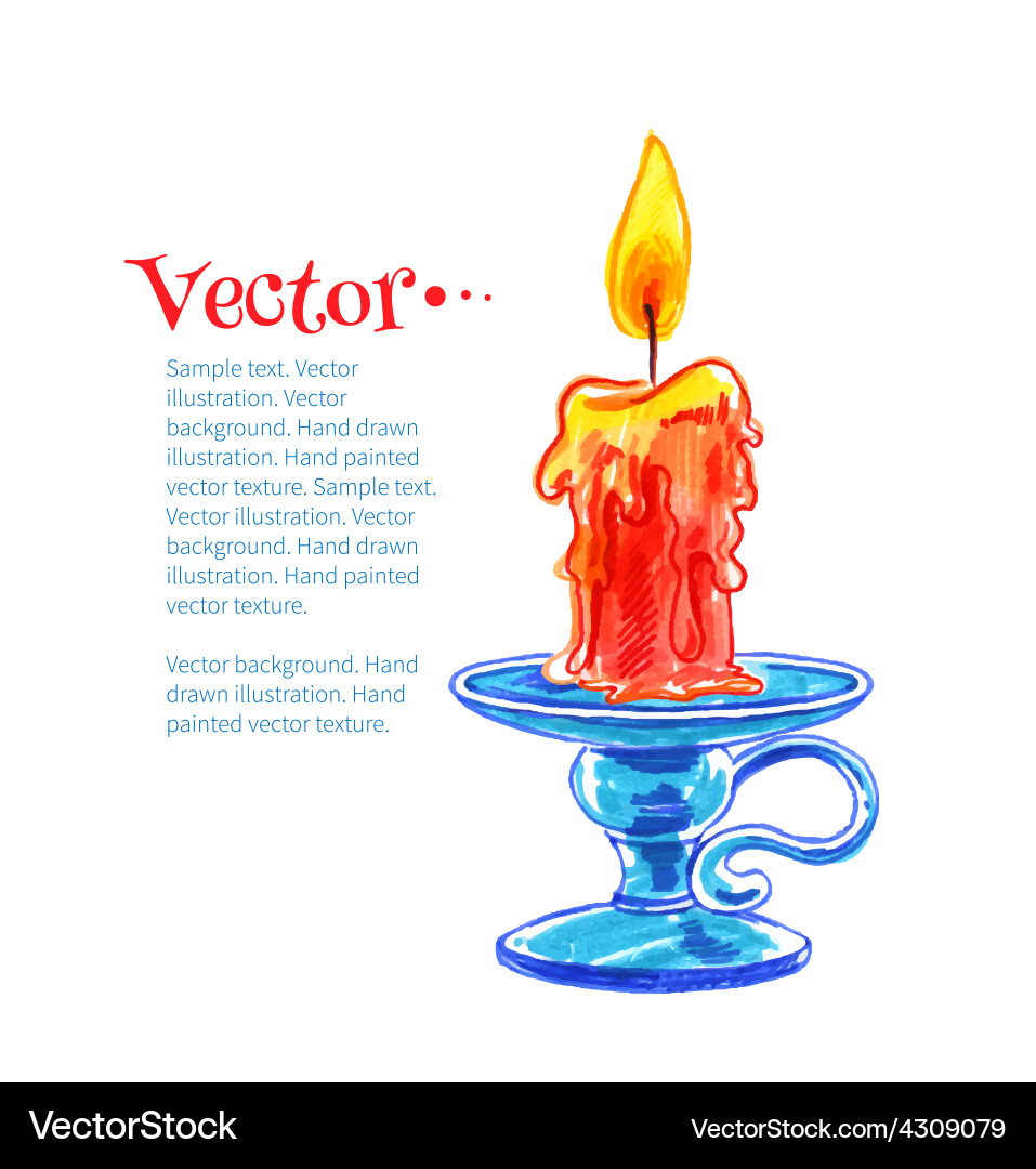 Burning candle Royalty Free Vector Image - VectorStock