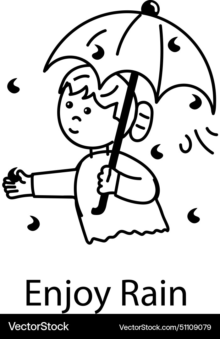 Enjoy rain Royalty Free Vector Image - VectorStock