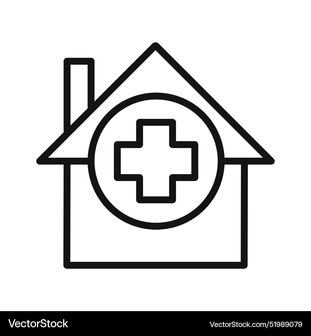 Hospital icon mark in filled style Royalty Free Vector Image