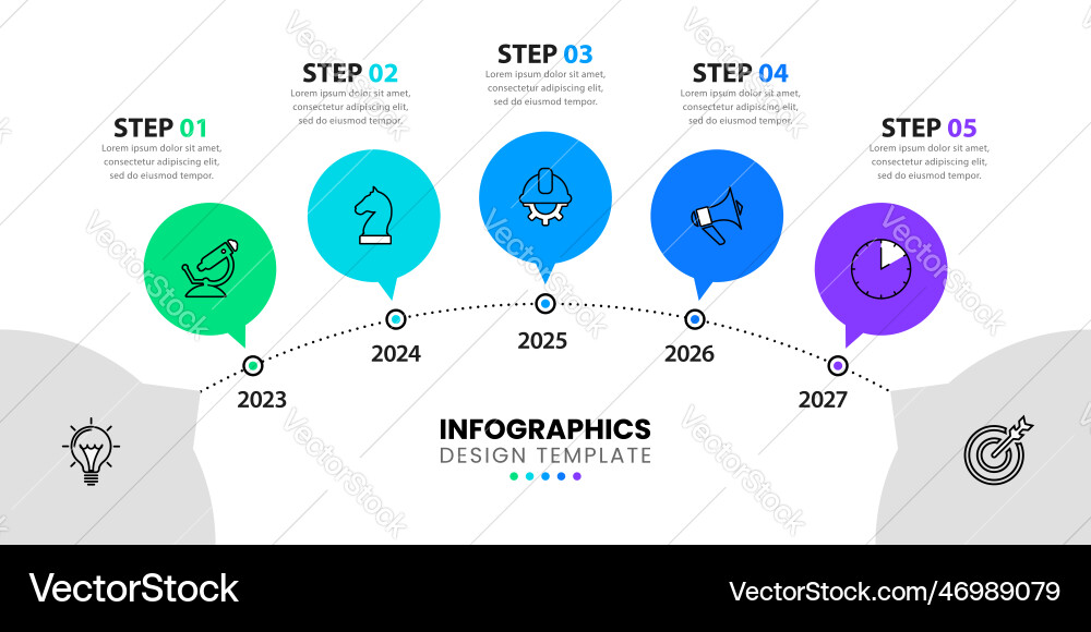 Infographic template timeline with 5 points years Vector Image