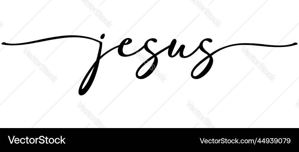 Jesus word continuous one line calligraphy art Vector Image