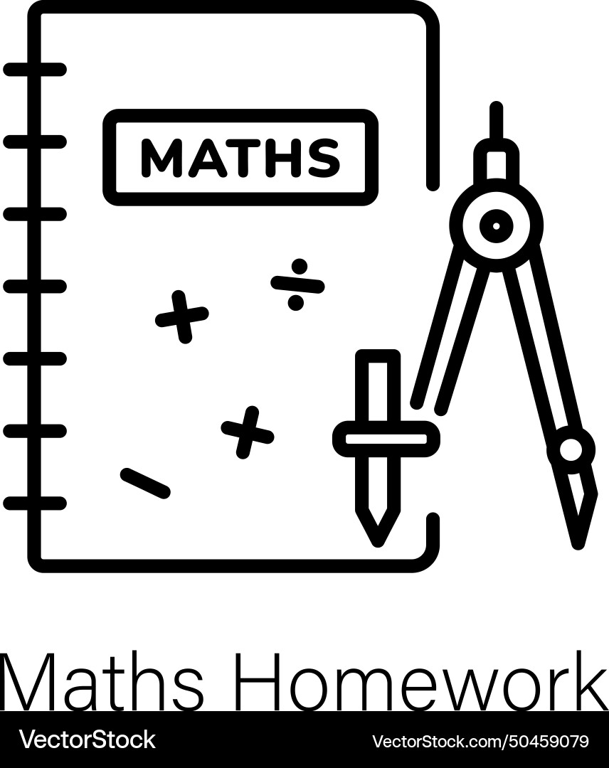 Maths homework Royalty Free Vector Image - VectorStock