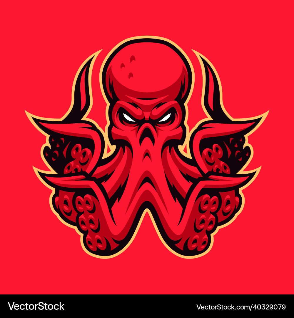 Octopus mascot Royalty Free Vector Image - VectorStock