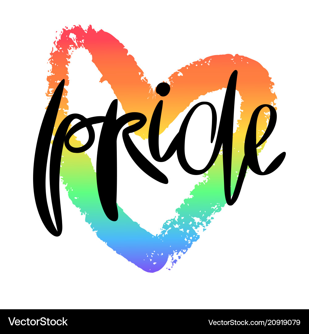 Pride Rainbow Heart Poster Royalty Free Vector Image