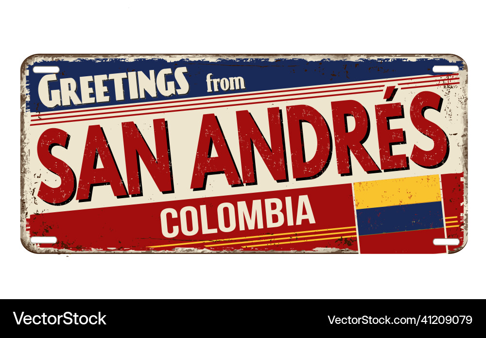 San Andreas Greetings Plate Royalty Free Vector Image