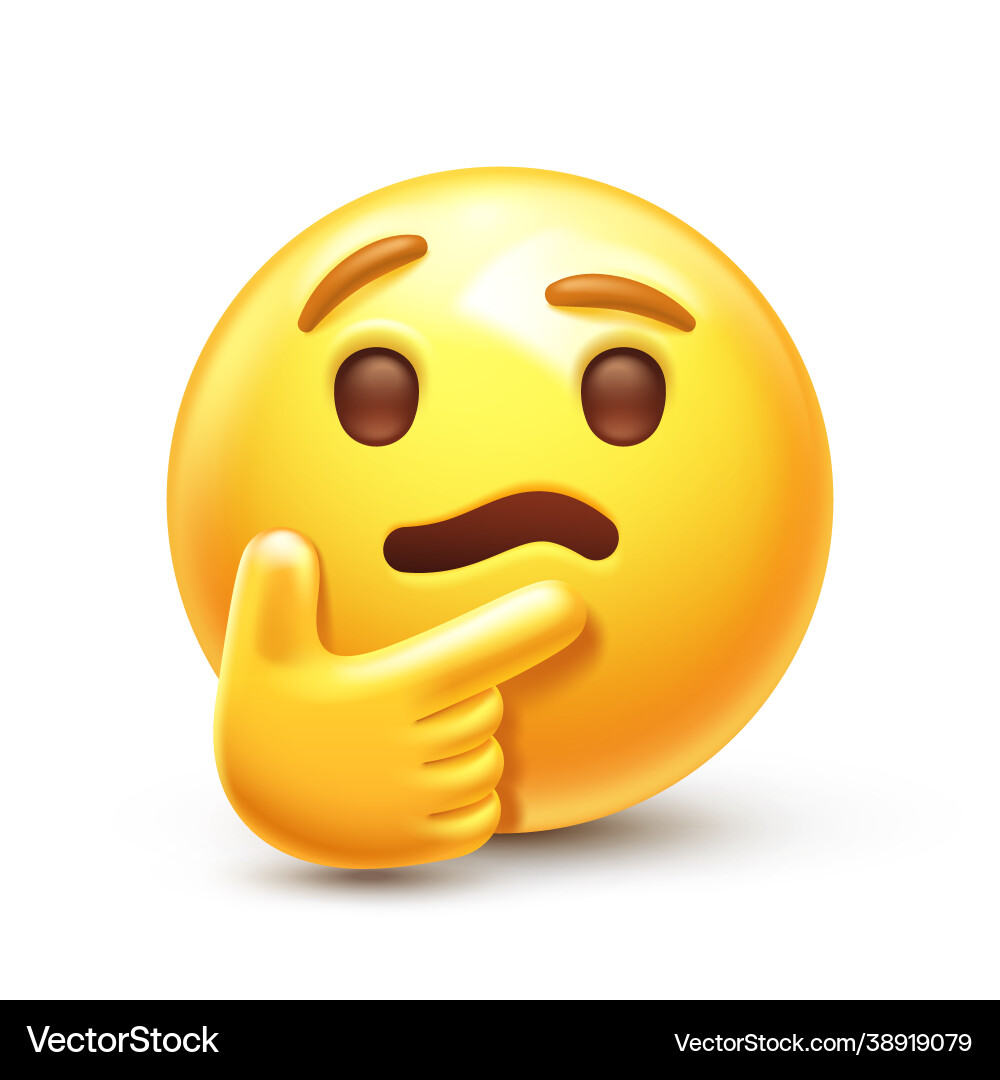 Thinking emoji Royalty Free Vector Image - VectorStock