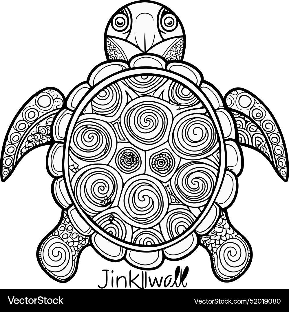 Beautiful turtle mandala arts isolated on white Vector Image