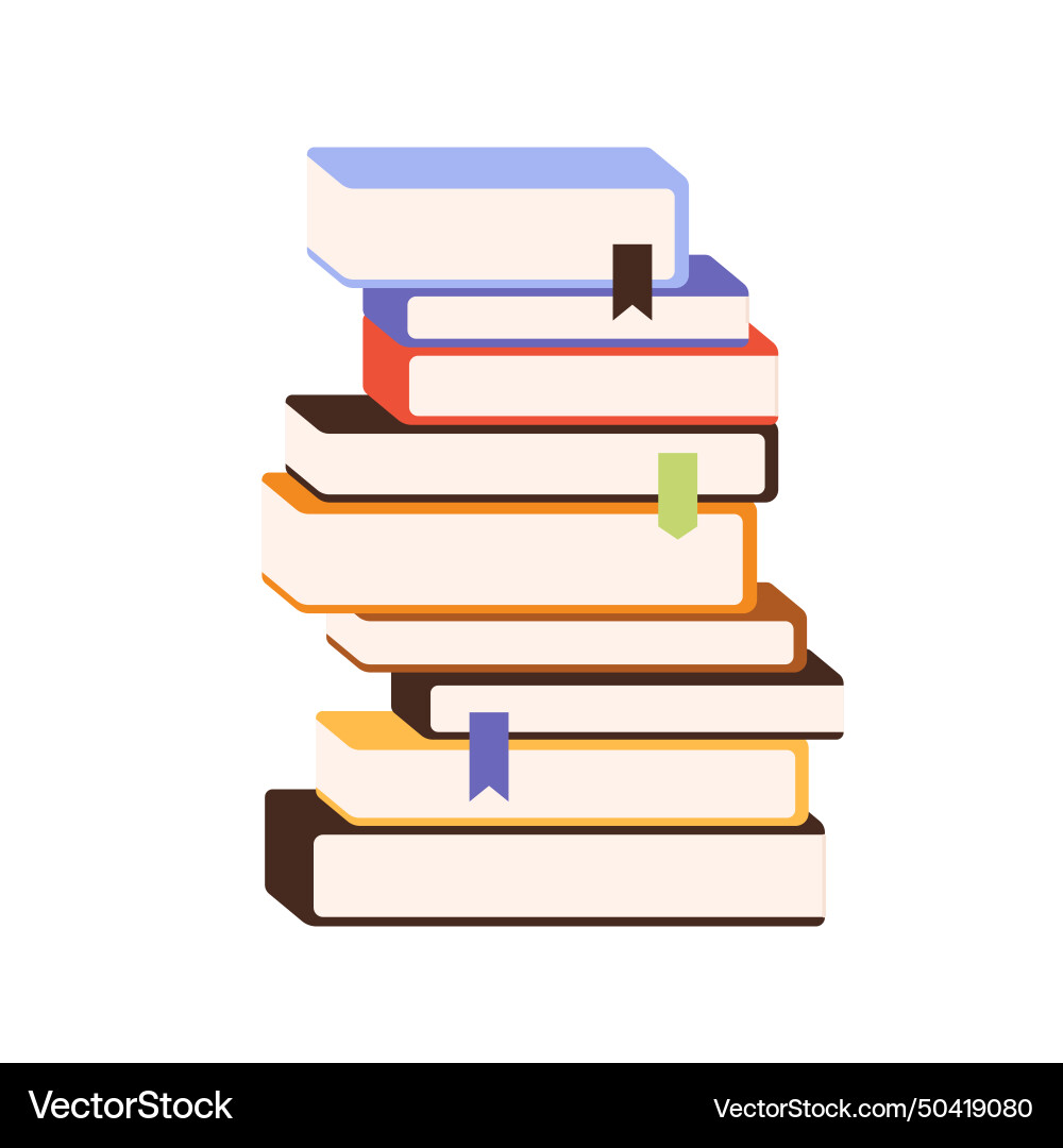 Books stack education study academic knowledge Vector Image