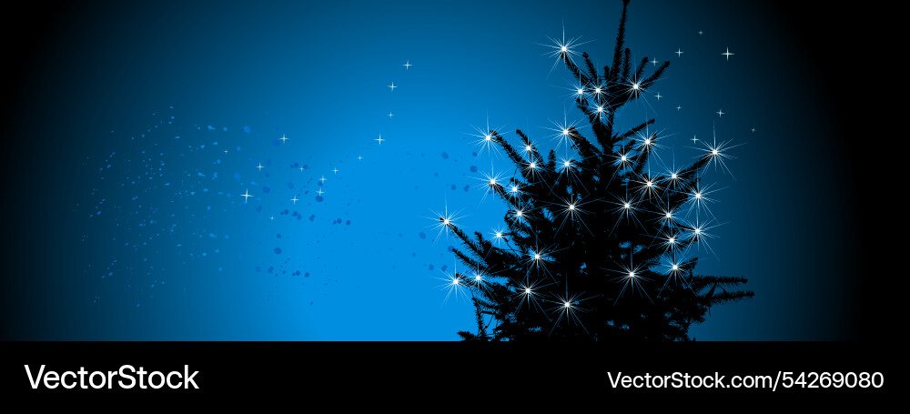 Christmas tree banner Royalty Free Vector Image