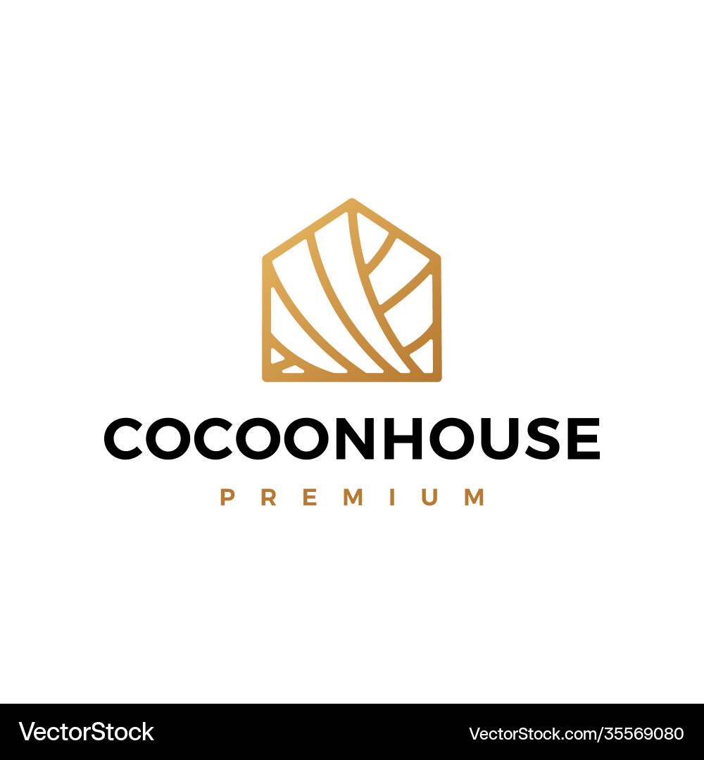 Cocoon house logo icon Royalty Free Vector Image