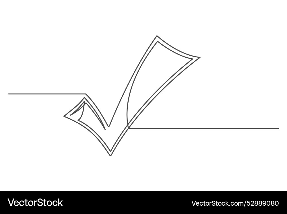 Continuous drawing of one line an checkbox Vector Image