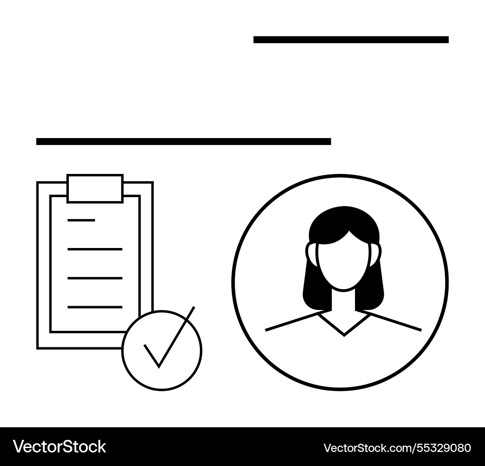 Female profile with checklist and approval Vector Image