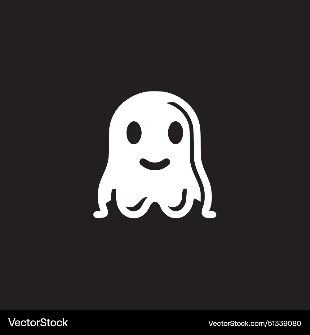 Ghost - black and white Royalty Free Vector Image