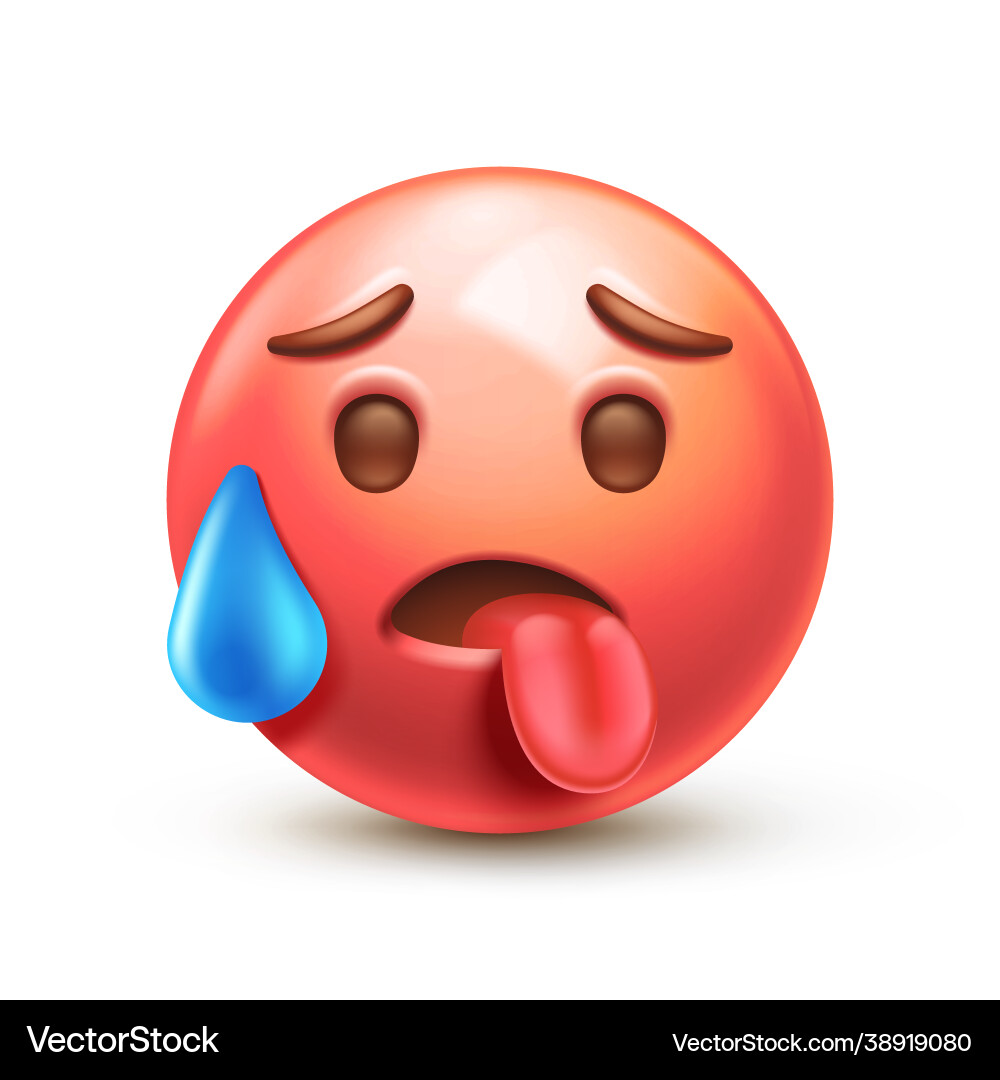 Hot Face Emoji Royalty Free Vector Image - VectorStock