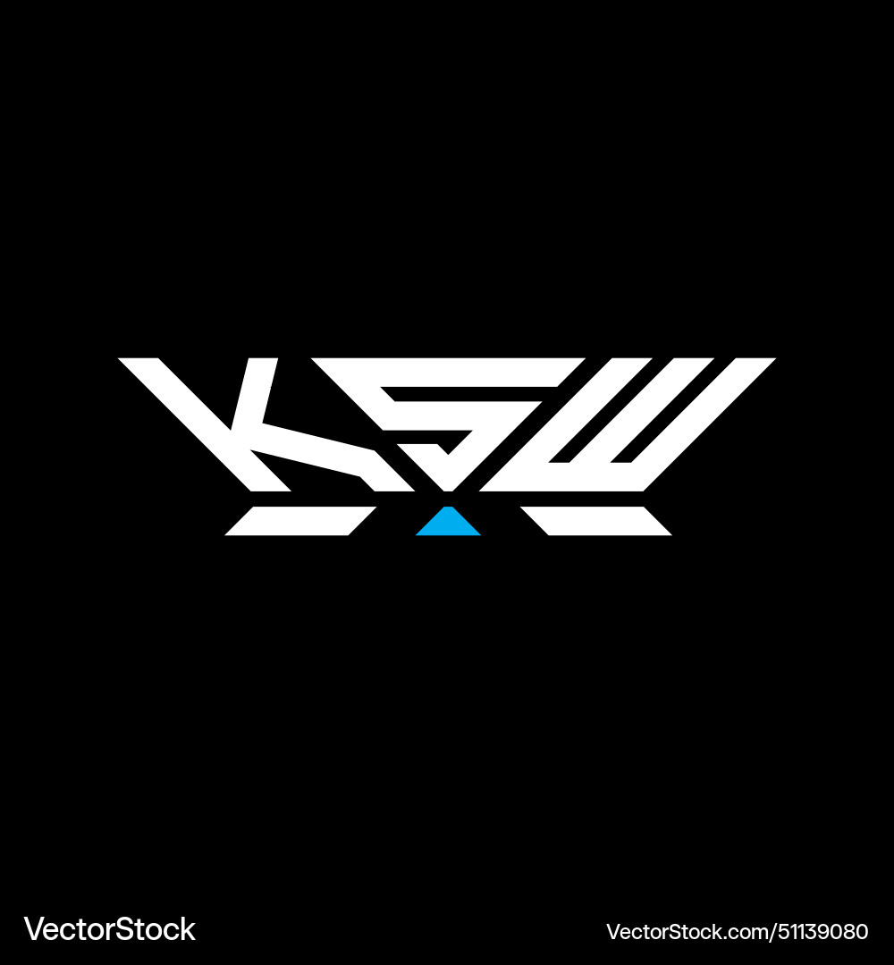 Ksw letter logo design ksw simple and modern logo Vector Image