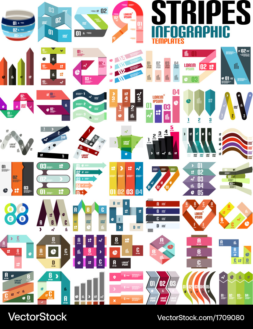 Modern Infographic Stripes & Lines Royalty Free Vector