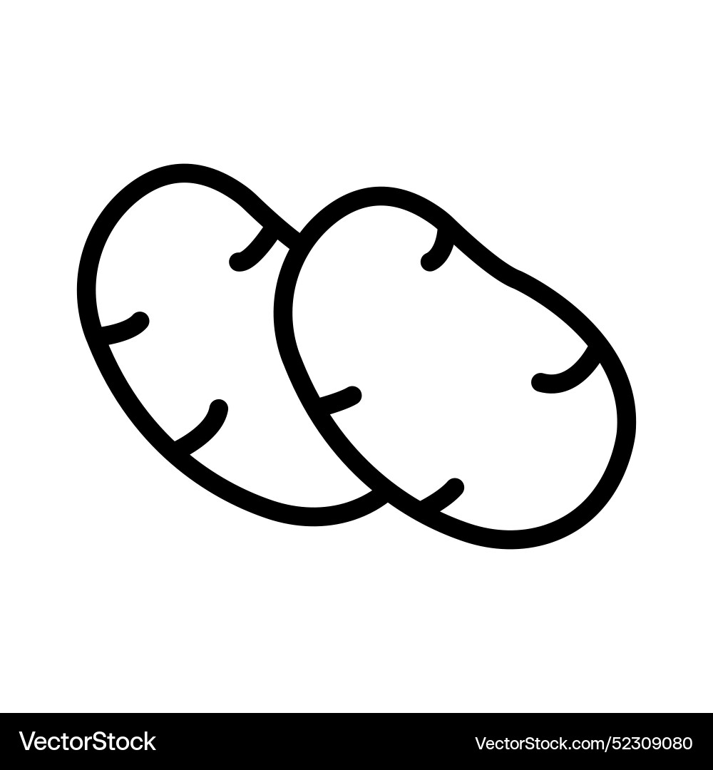 Potato icon linear logo mark in black and white Vector Image