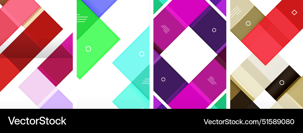 Square abstract poster set Royalty Free Vector Image
