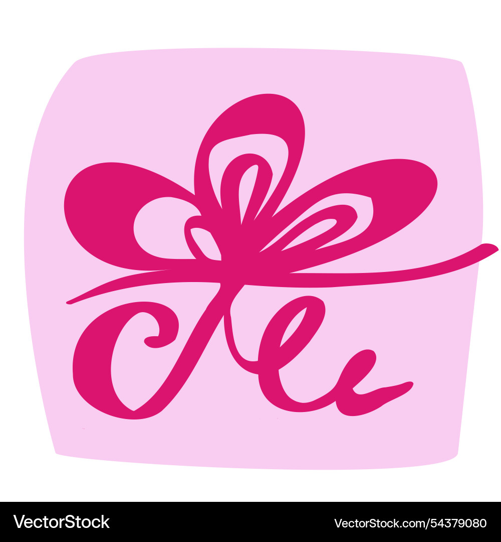 String bow icon pink sketch line rope bows gift Vector Image