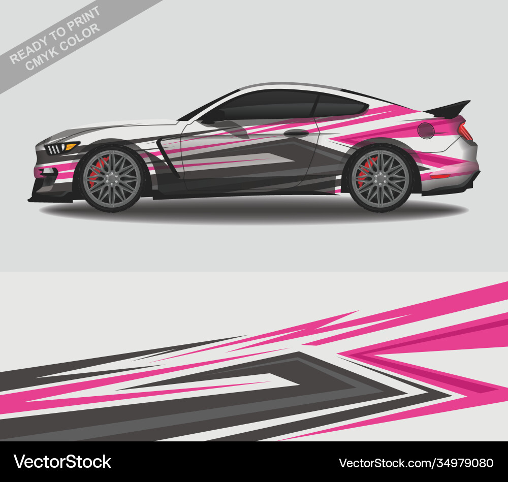 Wrap car decal design custom livery race rally Vector Image