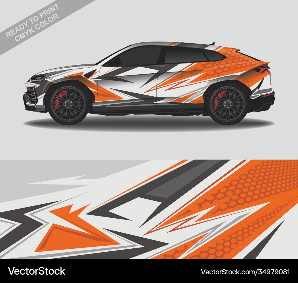 Aggressive Car Wrap Decal Royalty Free Vector Image