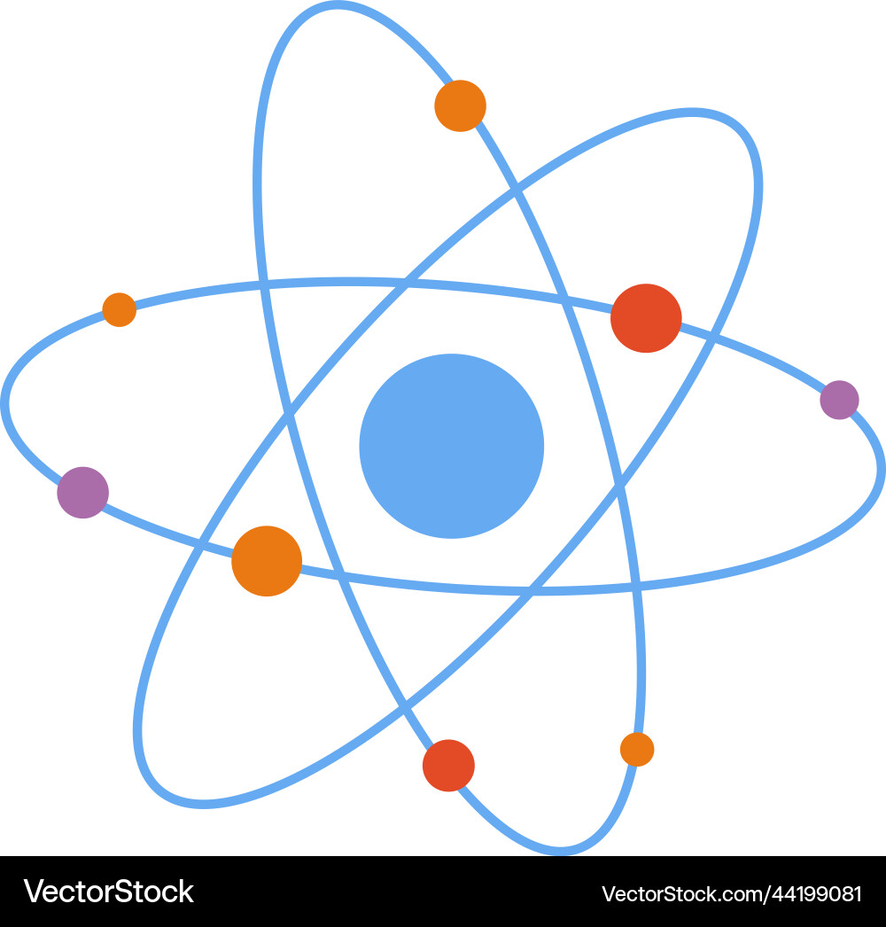 Atomic Model Icon - Science Symbol Royalty Free Vector Image