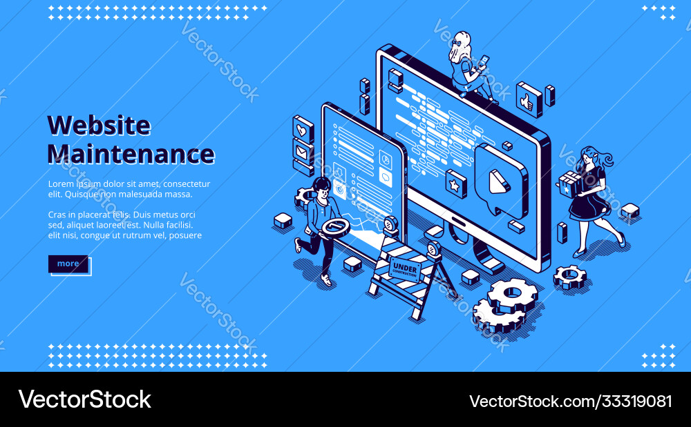 Banner website maintenance Royalty Free Vector Image