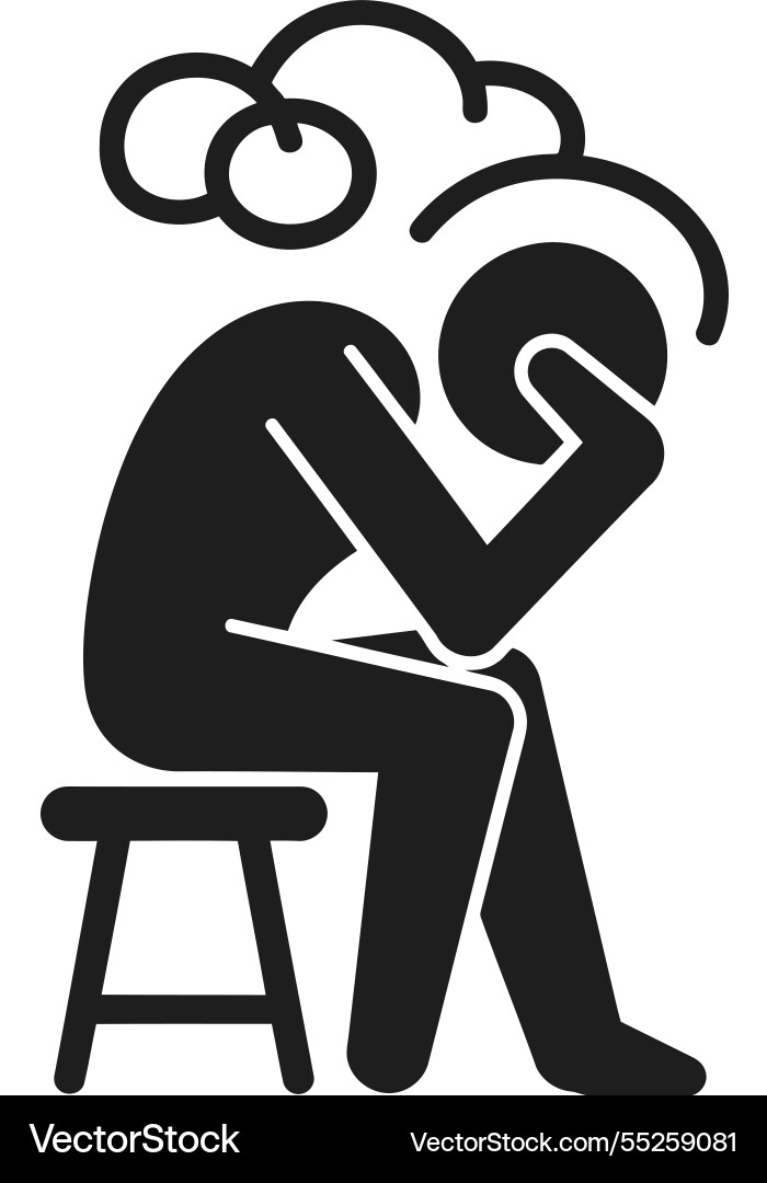 Deep thought icon Royalty Free Vector Image - VectorStock