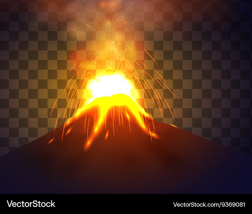 Eruption Vulkan Lizenzfreies Vektorbild - VectorStock