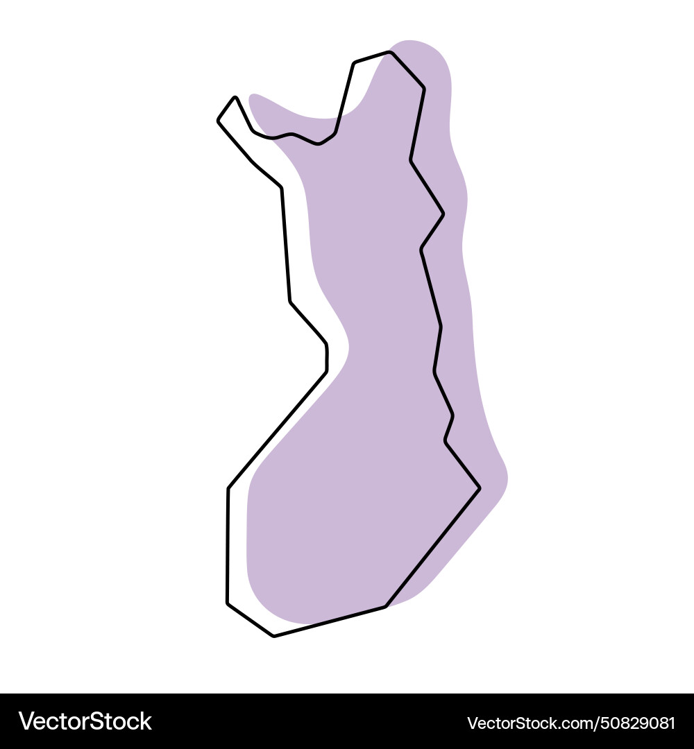 Finland simplified map Royalty Free Vector Image